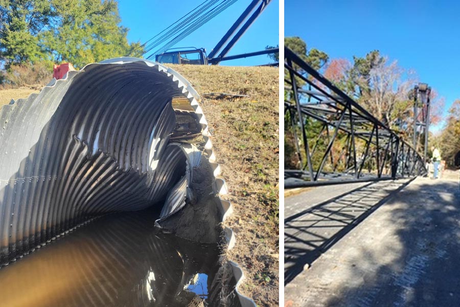 12/13/24: PORTION OF JUNIPER/TRINITIE TRAIL BRIDGE CULVERT CAVES IN ...